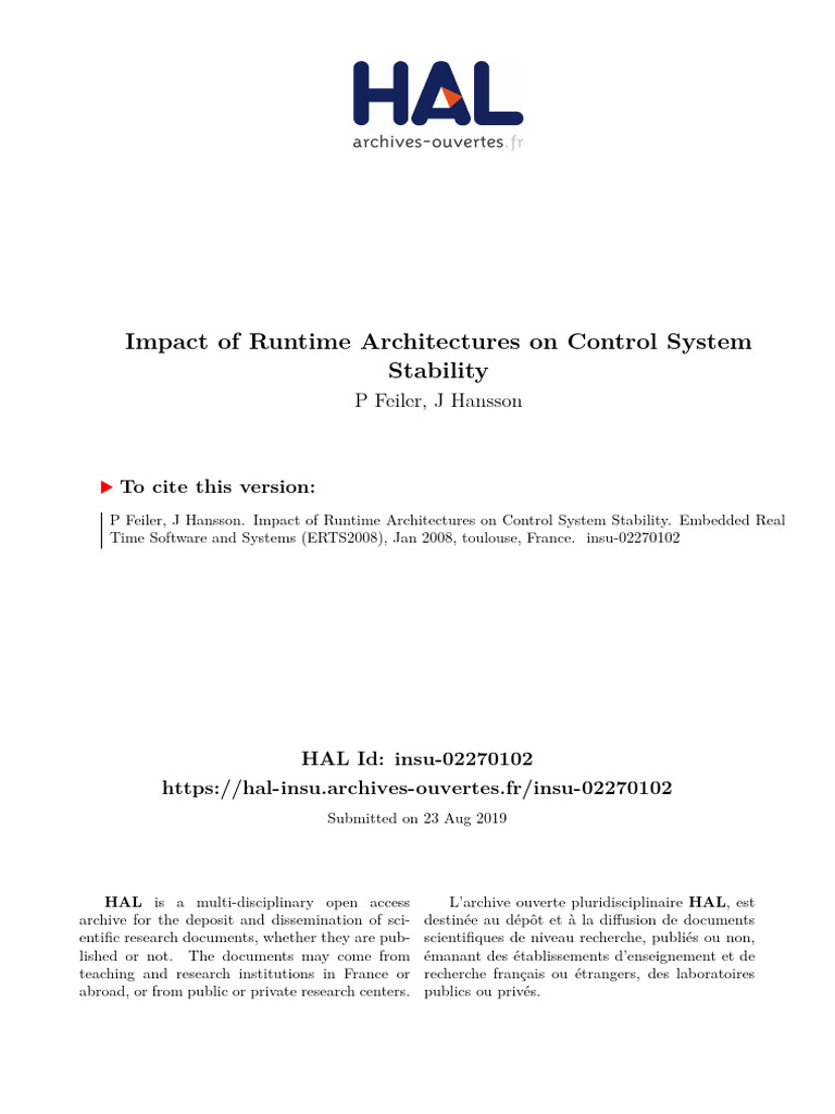 Impact of Runtime Architectures On Control System Stability2 | PDF | Scheduling (Computing ...