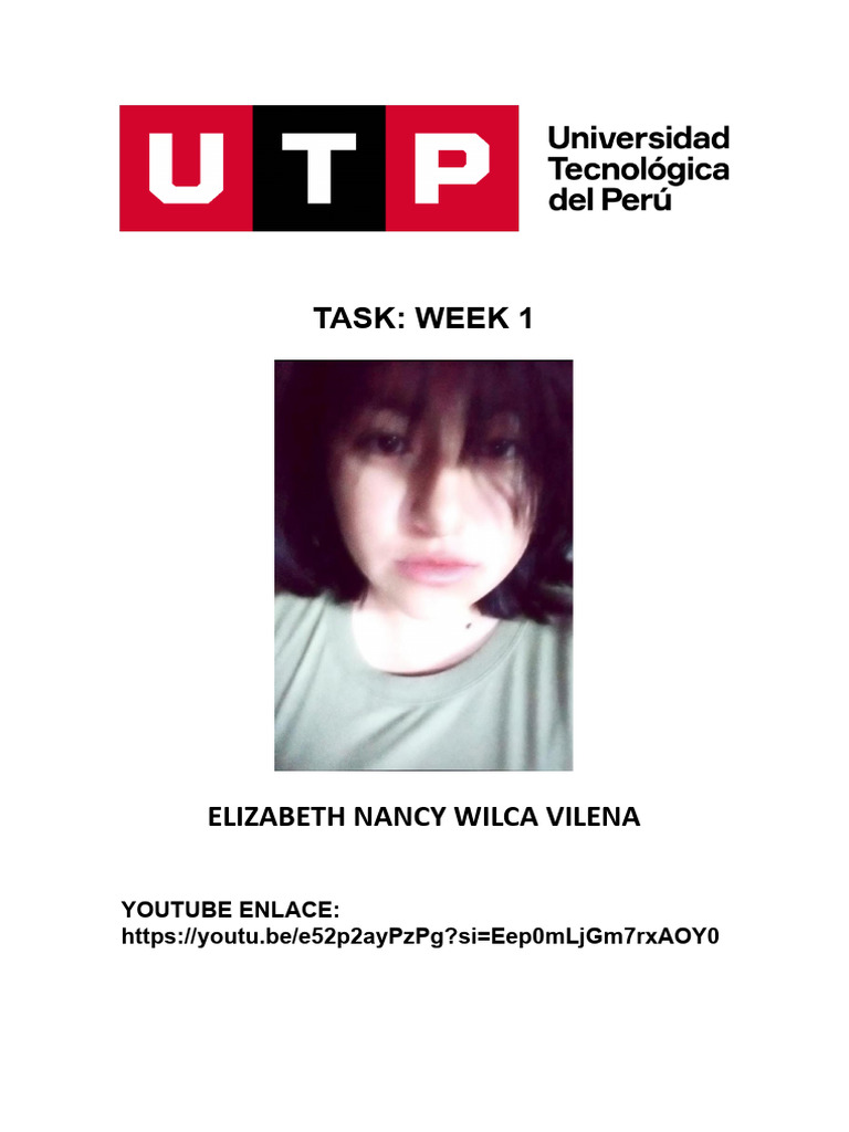 Tarea 1 de Ingles 2 Elizabeth Wilca Villena | PDF