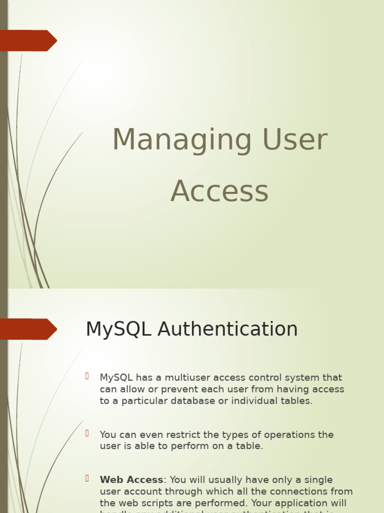 MySQL User Access Management Guide | PDF