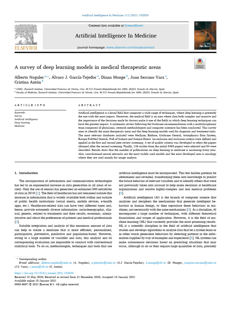 A-survey-of-deep-learning-models-in-medical-t_2021_Artificial ...