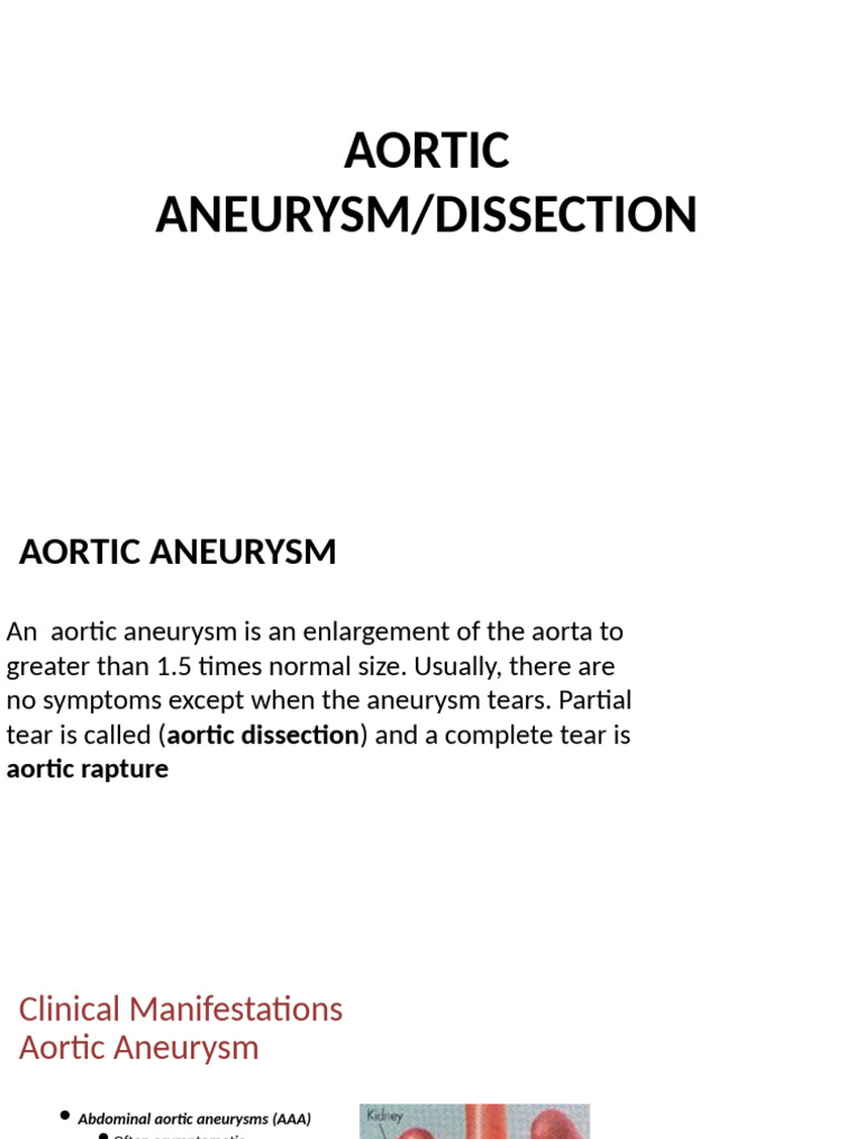 Aortic Aneurysm | PDF | Aorta | Cardiovascular Diseases
