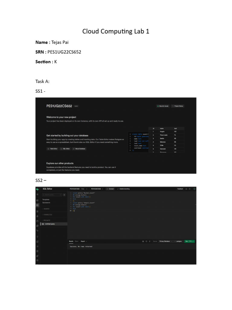 Cloud Computing Lab Report by Tejas Pai | PDF