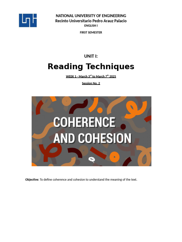 CLASS No. 2 Coherence and Cohesion | PDF | Semantics | Lexical Semantics