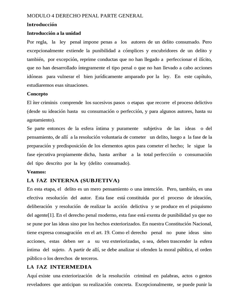 Derecho Penal Parte General Modulo Cuatro | PDF | Derecho penal | Castigos