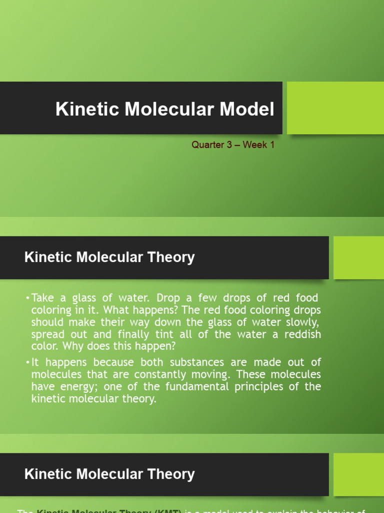 Kinetic Molecular Theory Explained | PDF | Intermolecular Force ...