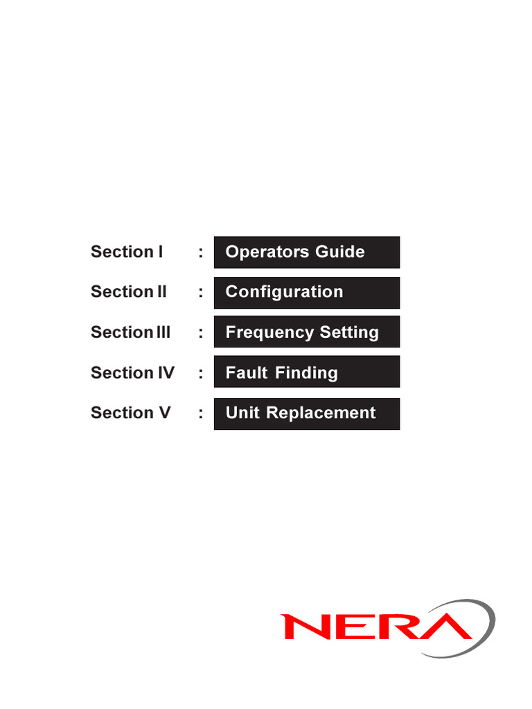 User Manual NL290-Family STM-1 Radio-Relay Equipment: Section I ...