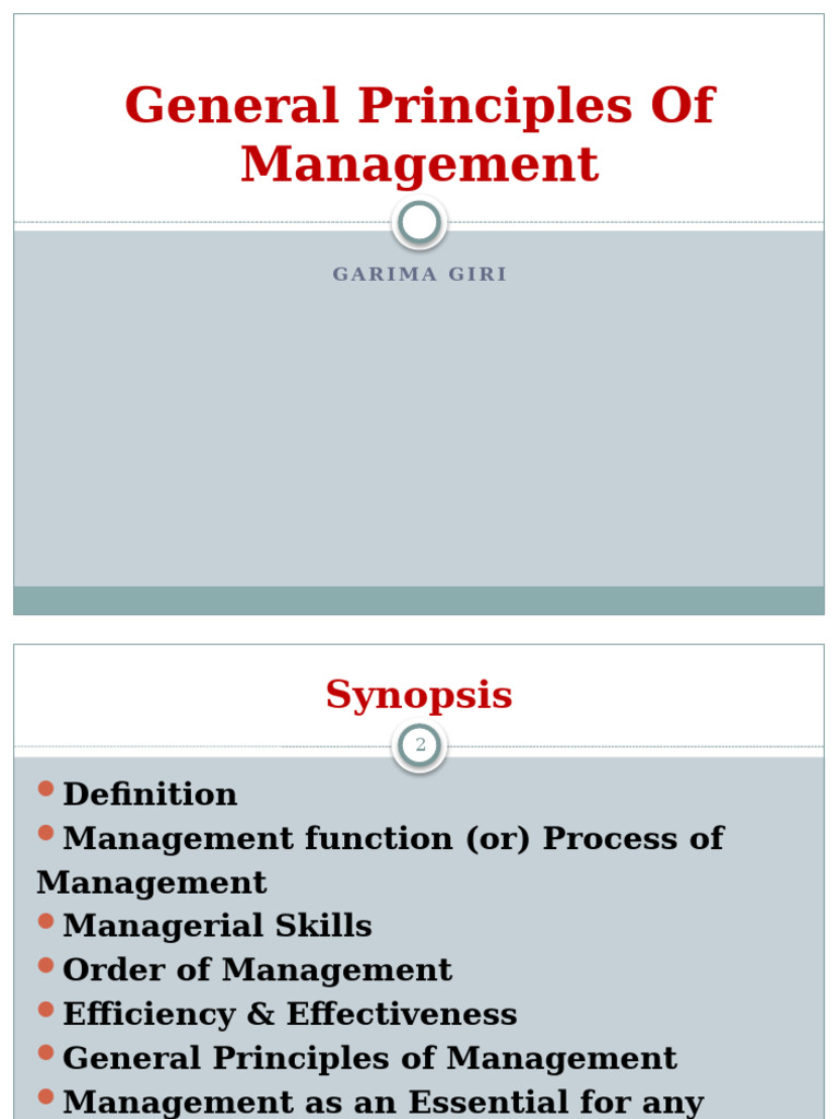 Chp 1 (a)General Principles of Management | PDF | Business