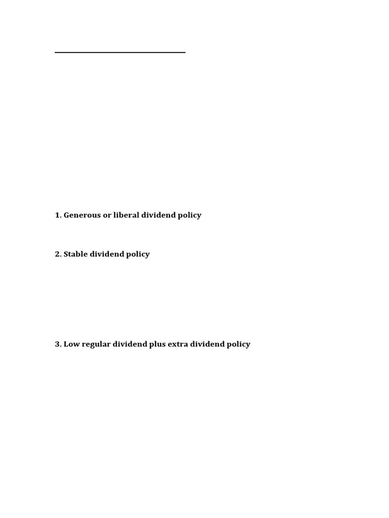 Types of Dividend Policy | PDF | Dividend | Yield (Finance)