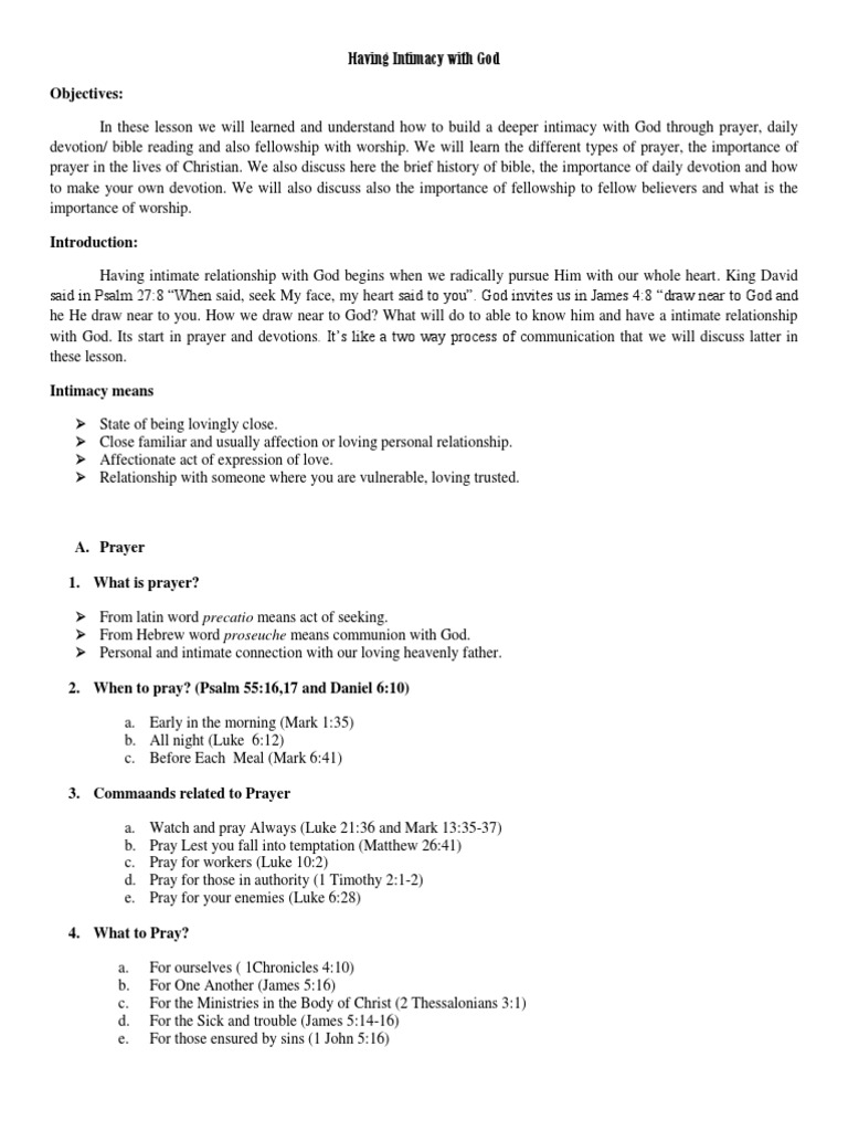 Having Intimacy With God | PDF | Intimate Relationships | Prayer