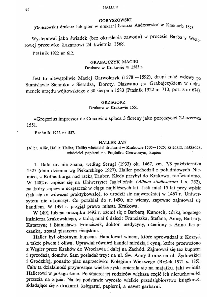 Historia Druku - J. Haller | PDF