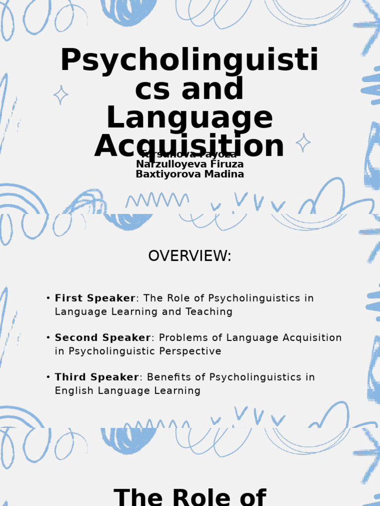 Psycholinguistics And Language Acquisition Pdf Multilingualism Learning