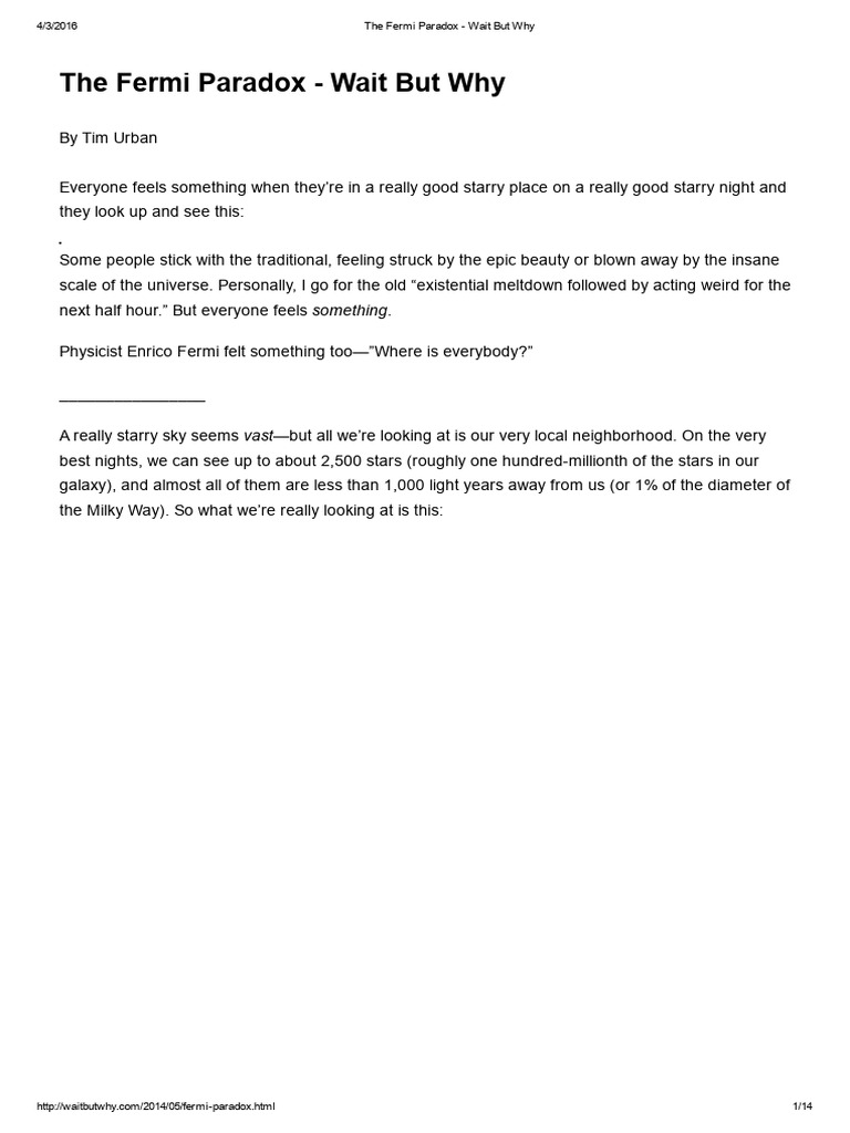 2.the Fermi Paradox - Wait But Why | PDF | Extraterrestrial Life ...