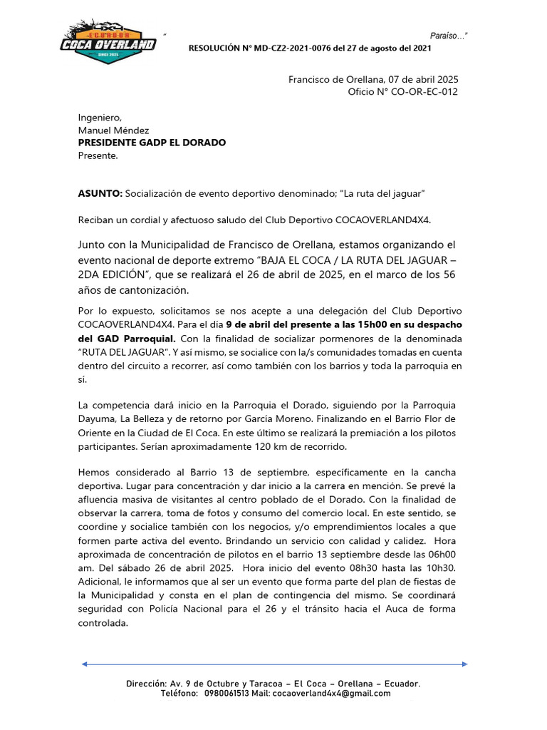 OFICIO 012 GADP EL DORADO-signed | PDF