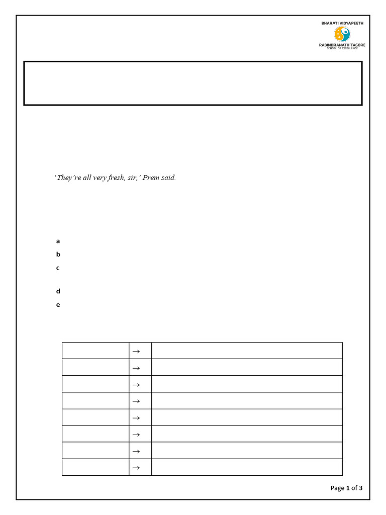 Reported Speech Worksheet for Grade VI | PDF | Linguistic Morphology ...