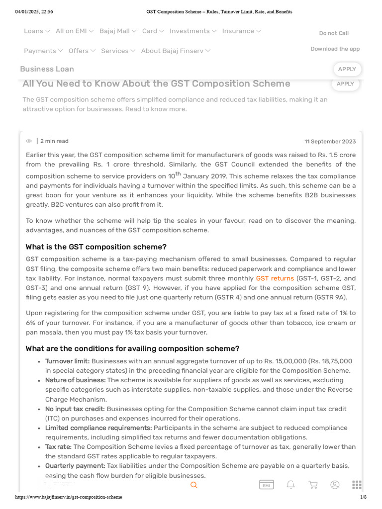 GST Composition Scheme - Rules, Turnover Limit, Rate, and Benefits ...