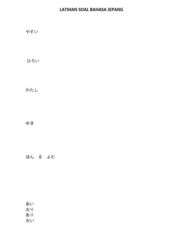 Latihan Soal Bahasa Jepang - 4 | PDF