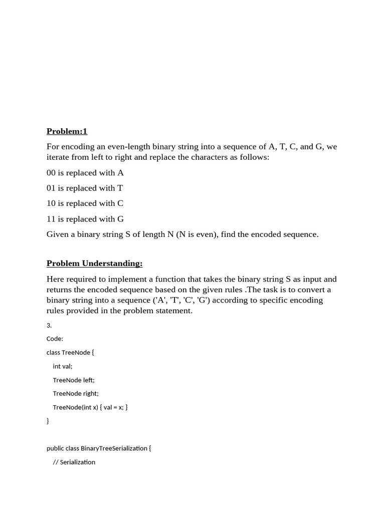 Binary String to DNA Encoding Guide | PDF