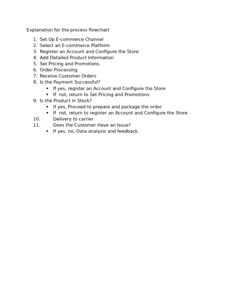 Explanation For The Process Flowchart | PDF