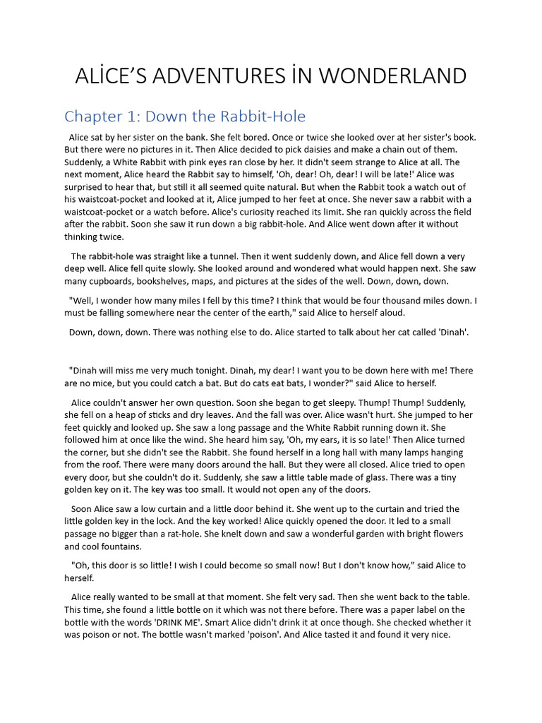 Ali̇ce's Adventures İn Wonderland | PDF | Alice's Adventures In Wonderland