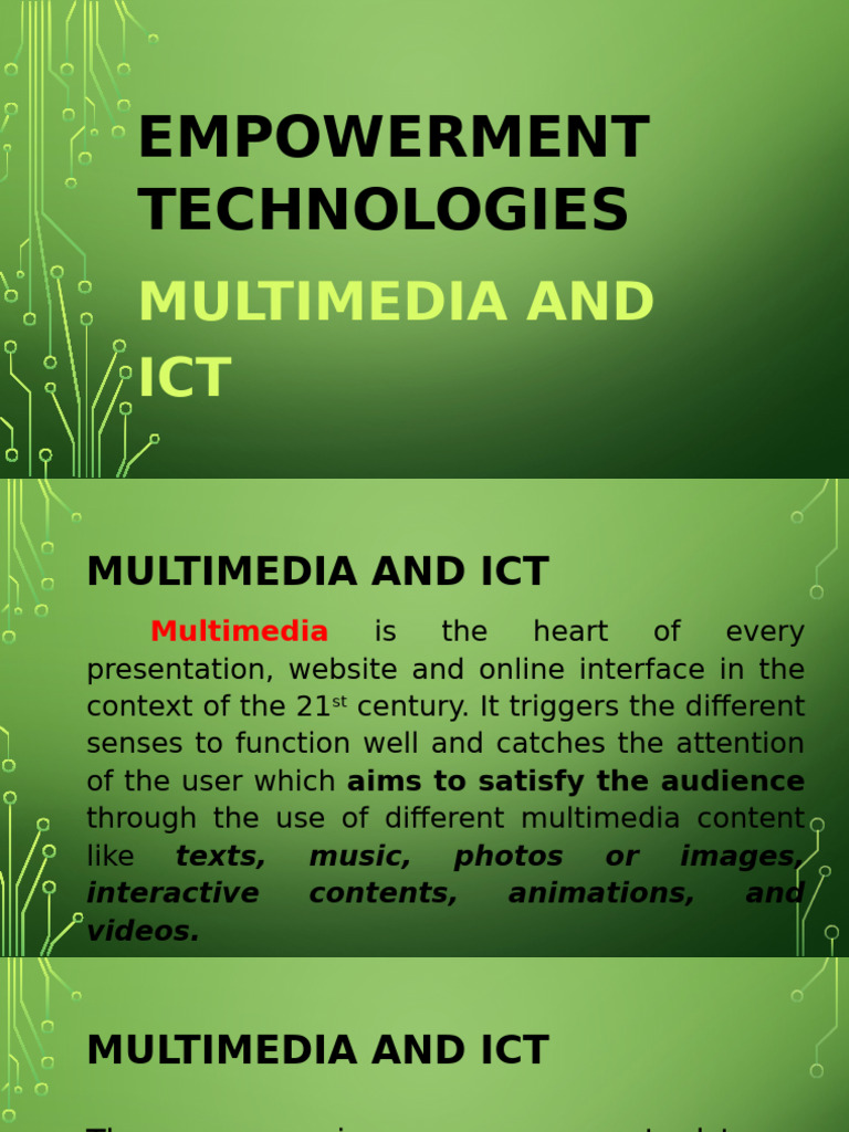 Multimedia and ICT in the 21st Century | PDF | Multimedia | Educational ...