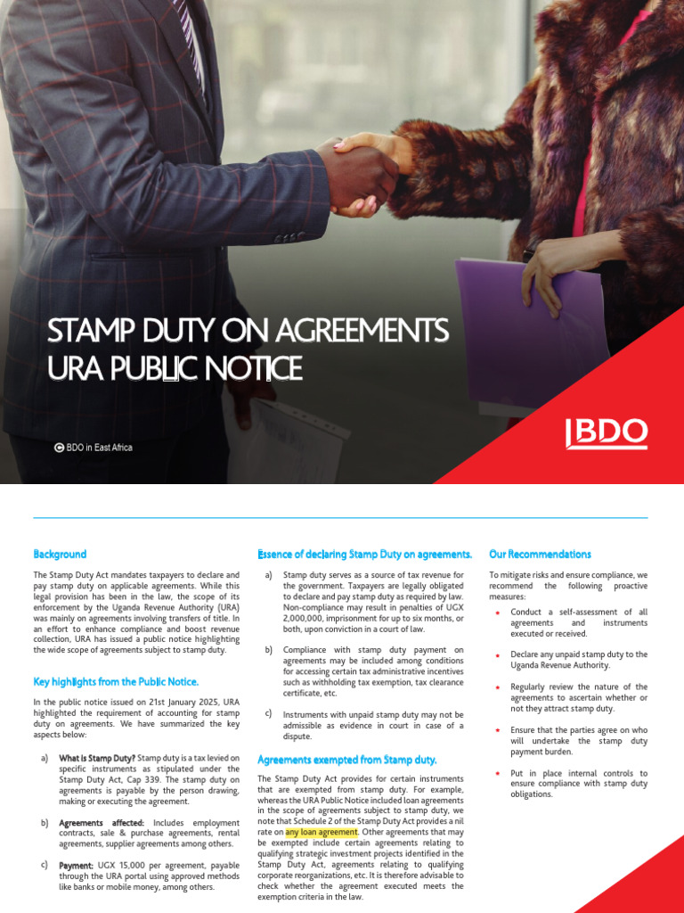 URA Public Notice on Stamp Duty Compliance | PDF | Taxes | Government ...
