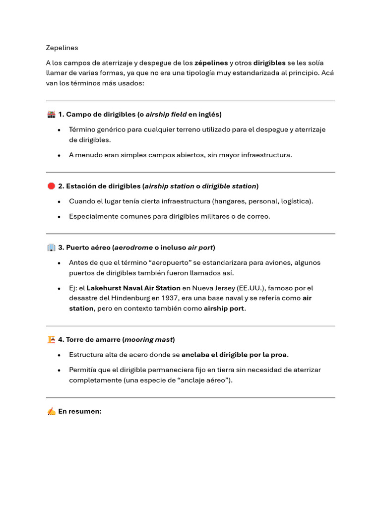 Zepelines y sus nombres en la historia | PDF