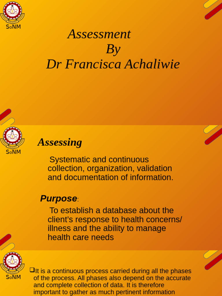 Comprehensive Nursing Assessment Guide | PDF | Information | Data
