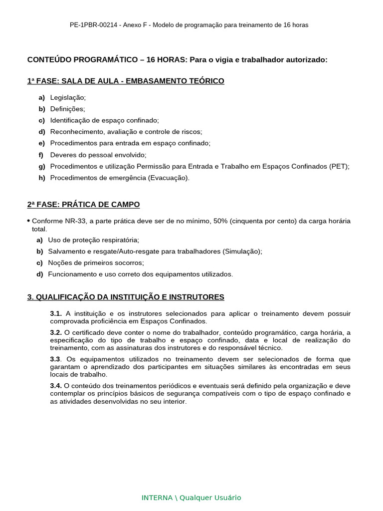 PE-1PBR-00214 - Anexo F - Modelo de Programação para Treinamento de 16h ...