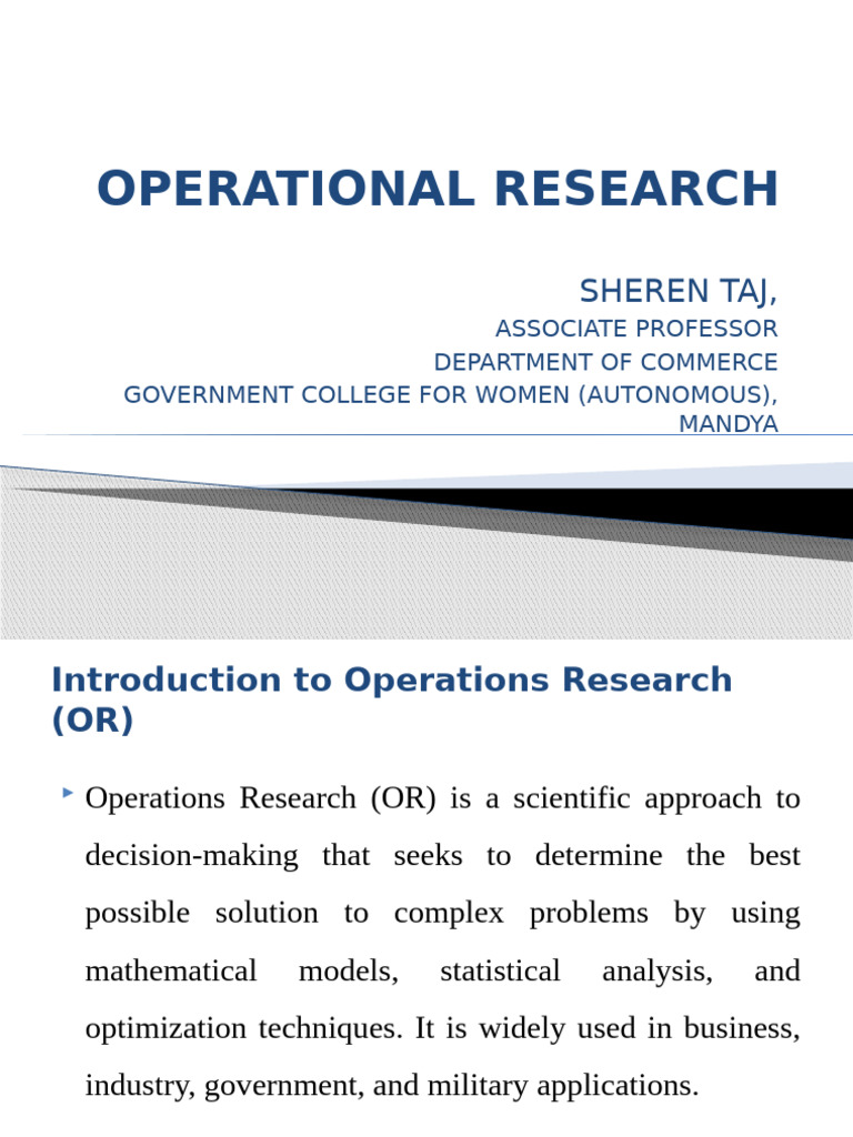 Introduction to Operations Research | PDF | Mathematical Optimization ...
