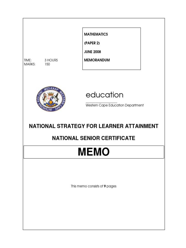 Wisk Math V2 Jun 08 Memo | PDF | Mathematics