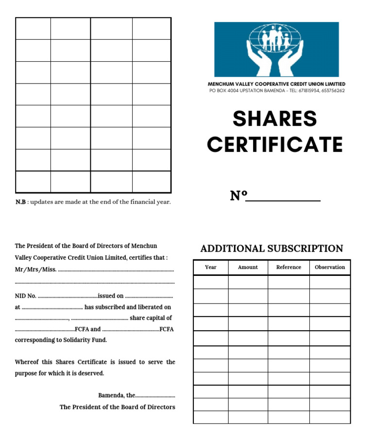 Menchum Valley Cooperative Credit Union Limitied | PDF