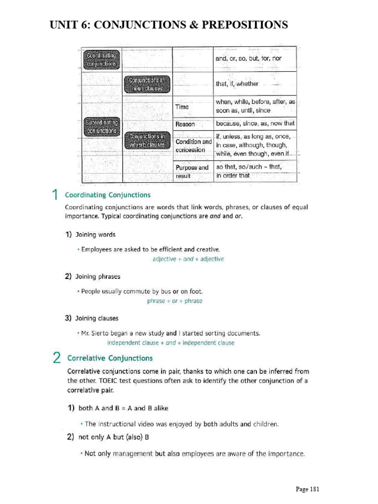 Av4a - Unit 6. Conjunction + Preposition | PDF