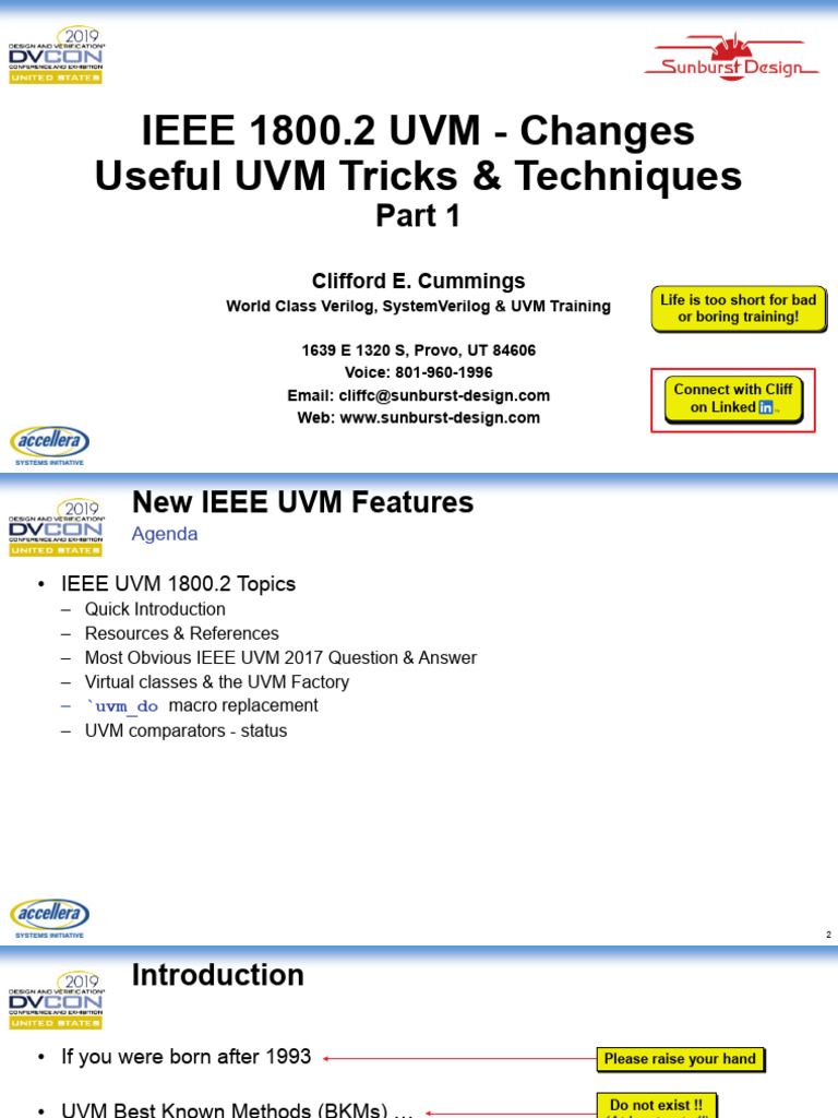 Tutorial IEEE 1800 2 Standard For UVM 2019 | PDF | Class (Computer Programming) | Computer ...