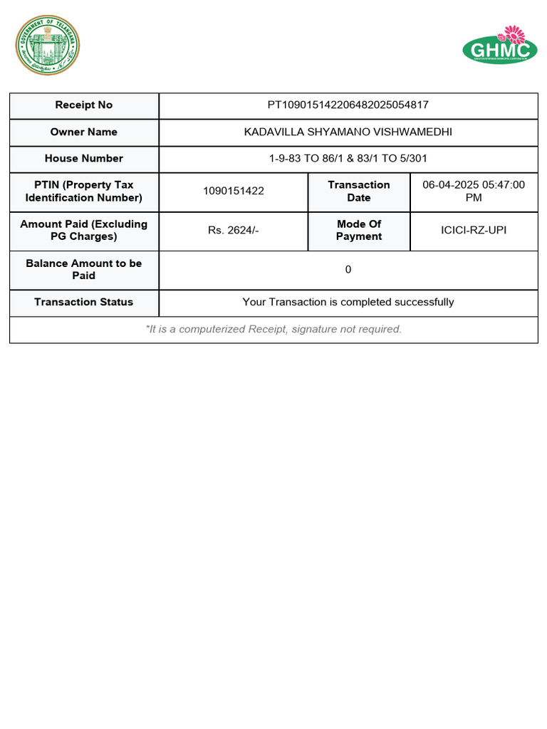 GHMC 1090151422 - 0604250550 | PDF