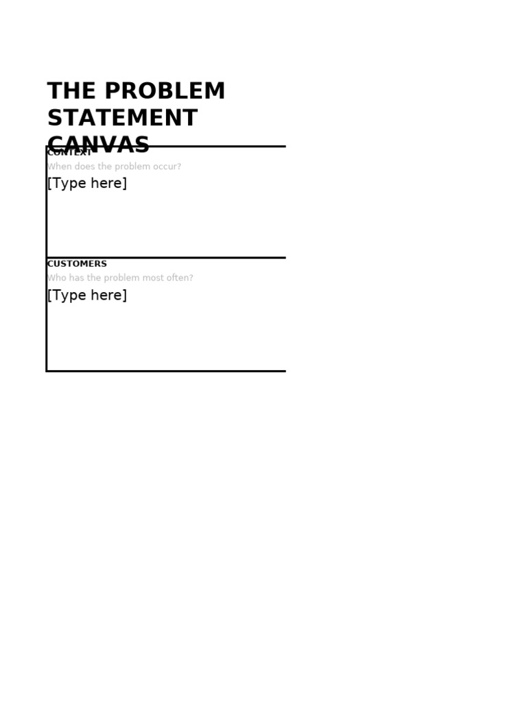 The Problem Statement Canvas | PDF