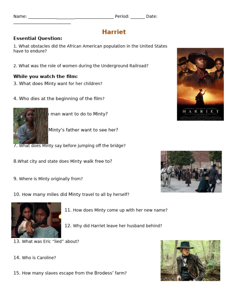 Harriet: Essential Question | PDF | African Diaspora | Slavery