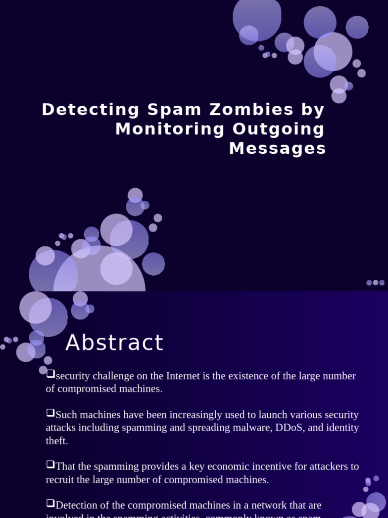 Detecting Spam Zombies by Monitoring Outgoing Messages | PDF | Email Spam | Spamming