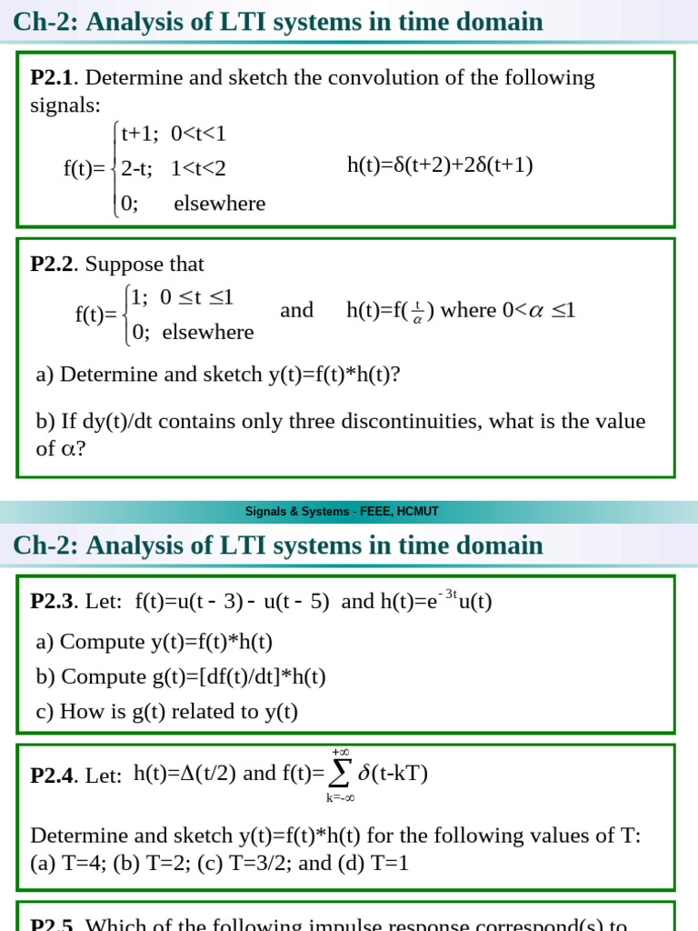 Convolution and LTI System Analysis | PDF | Signal Processing | Telecommunications Engineering