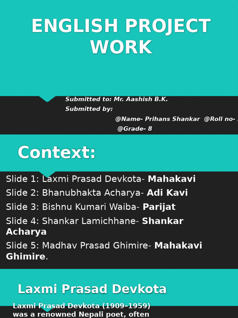 English Project Work 2 | PDF | Poetry