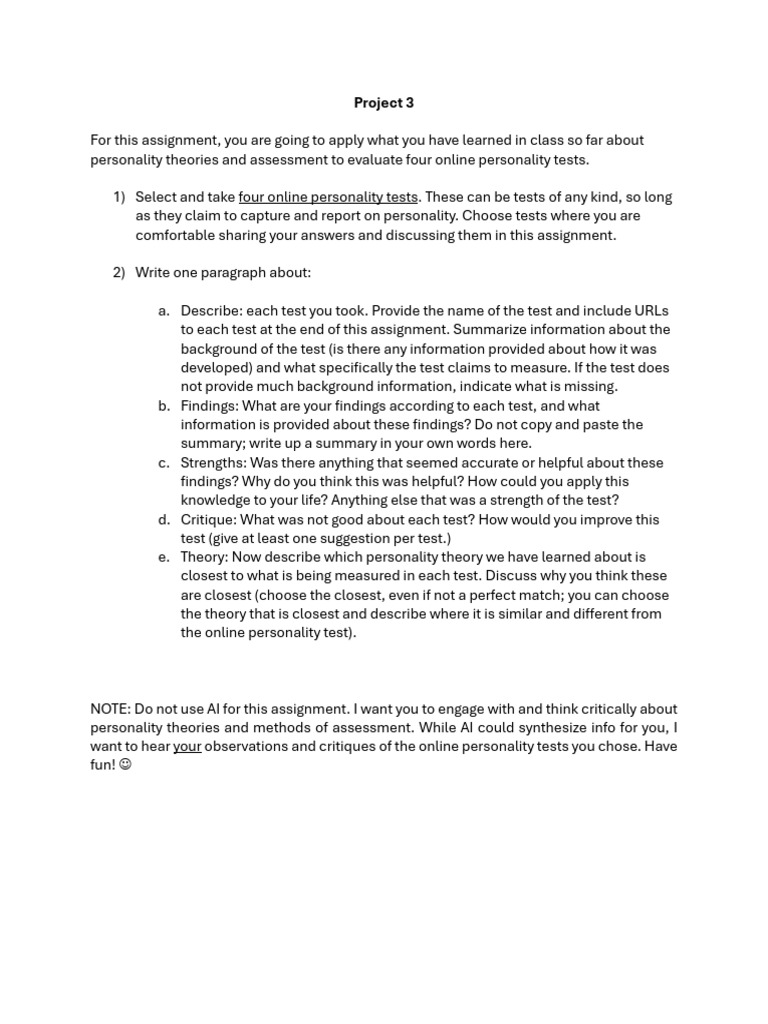 Project 3 Instructions | PDF