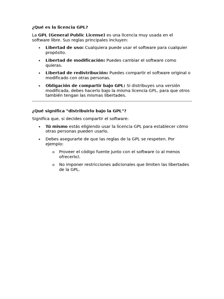Qué Es La Licencia GPL Linux | PDF