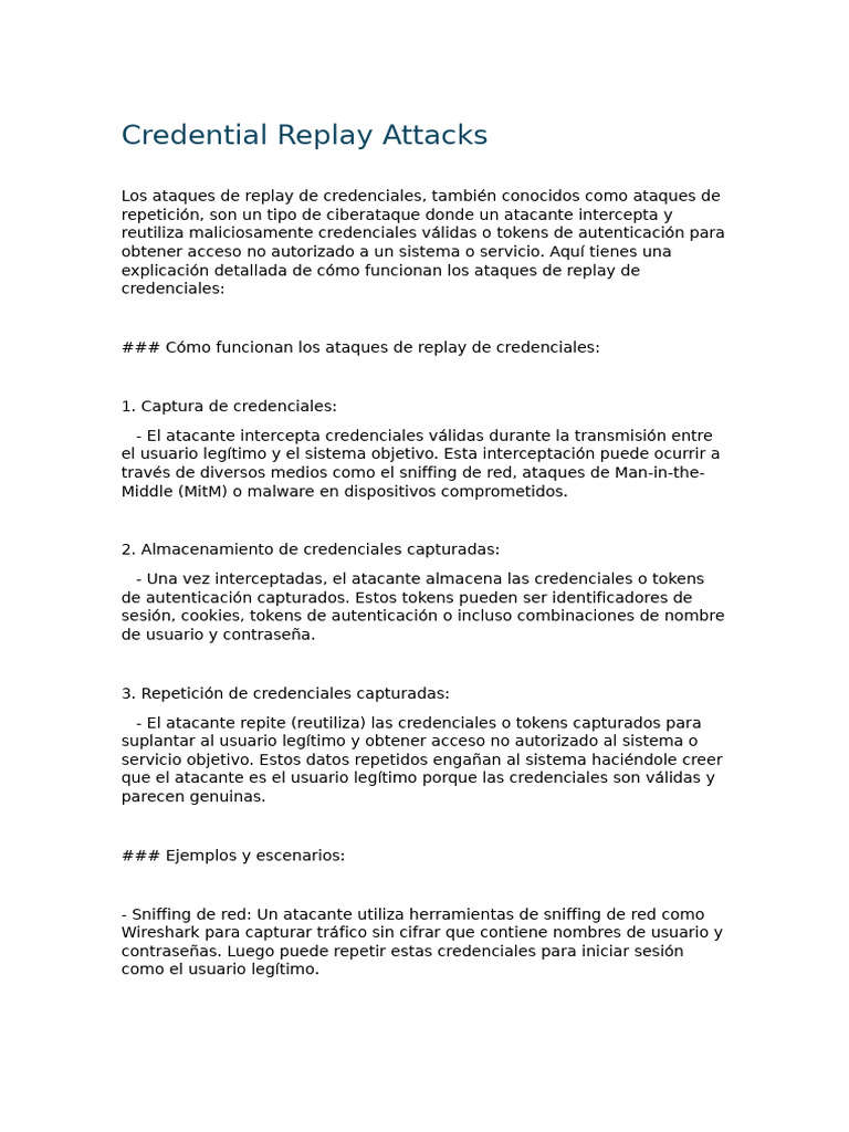 Credential Replay Attacks | PDF | Contraseña | Autenticación