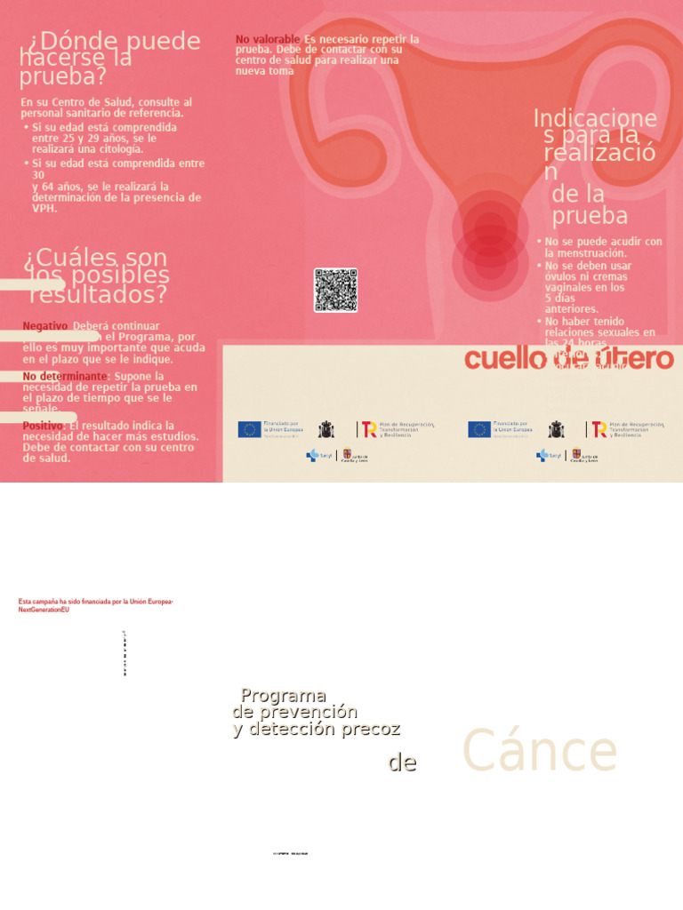 Triptico Informativo Cáncer Cuello de Útero 2024 | PDF | Cáncer de ...