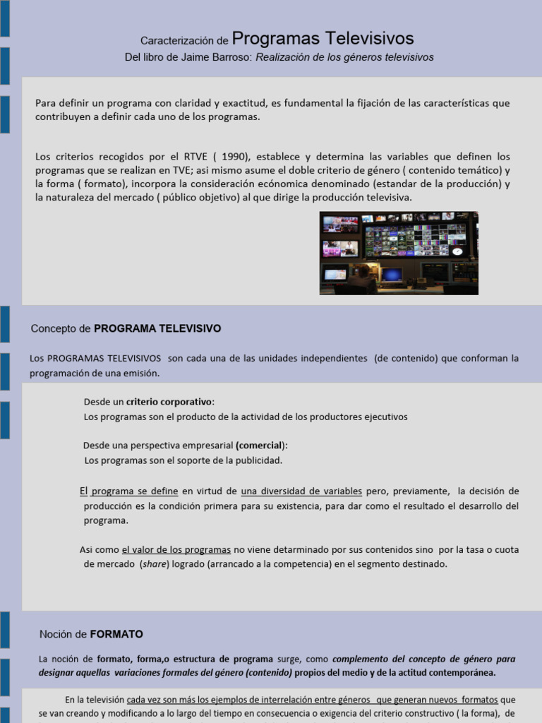 Clasificación de Programas Televisivos | PDF | Telenovela | Mercado (economía)