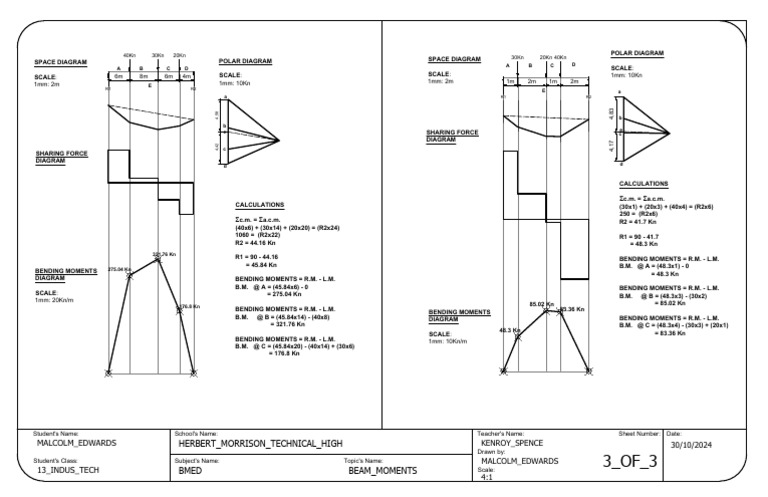 Beam Moment Worksheet Page 3 | PDF | Elasticity (Physics) | Mechanics