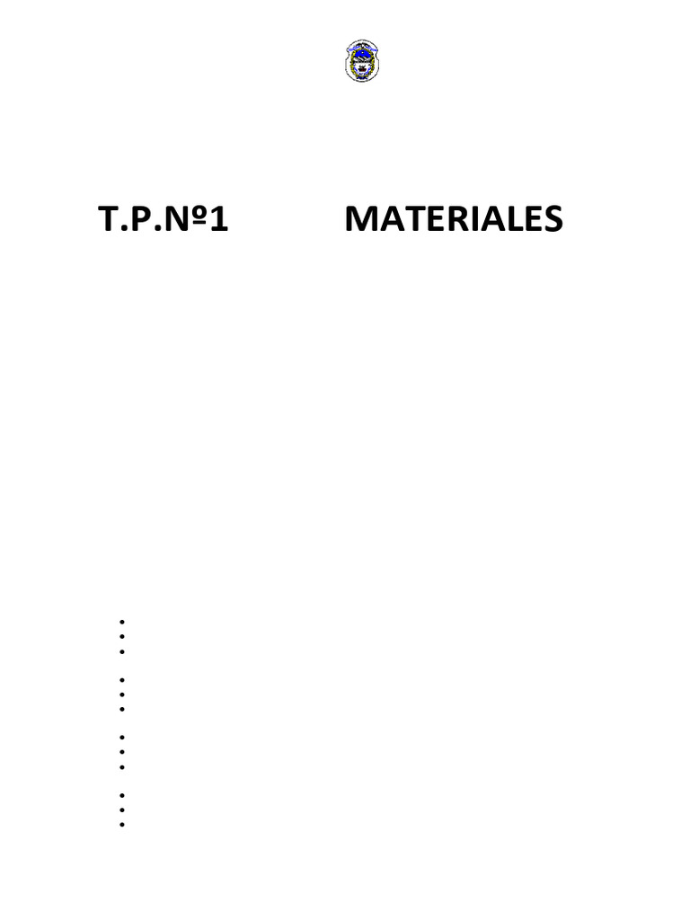 TPN°1 Materiales | PDF | Rieles | Materiales