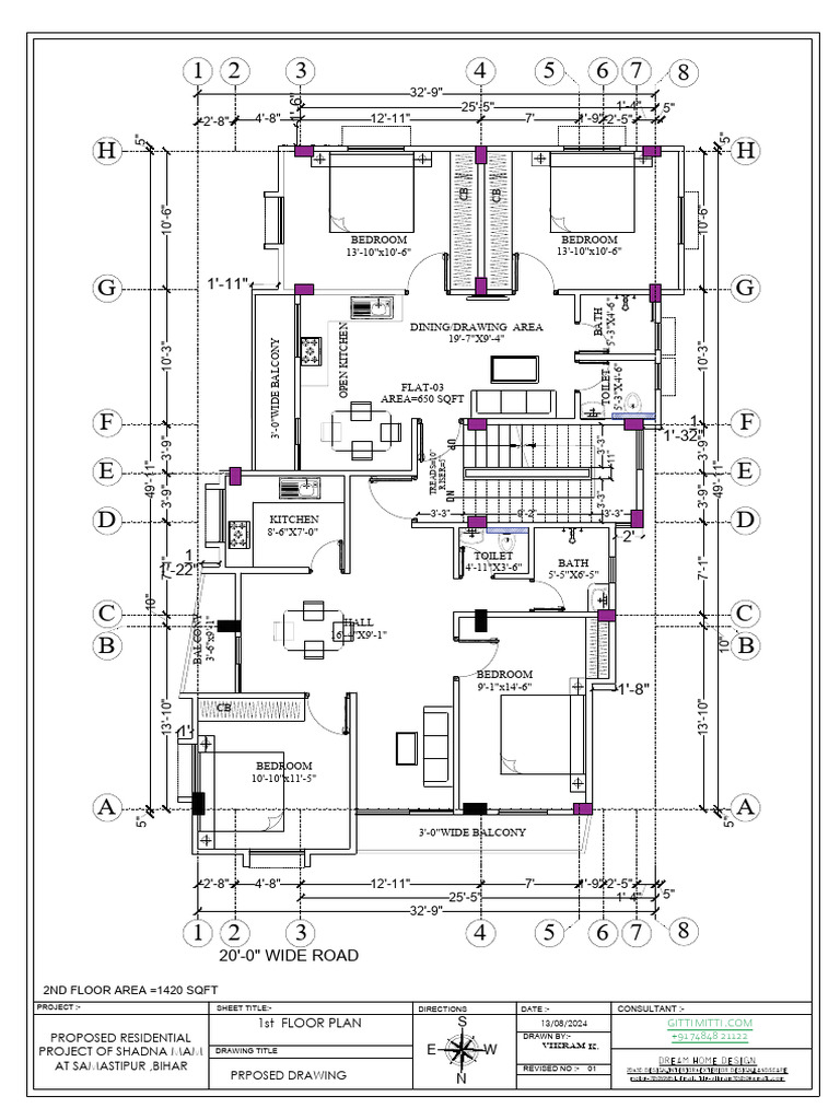 AR 02 FIRST FLOOR PLAN OF SHADNA MAM SAMASTIPUR DT-08-01-2025 | PDF