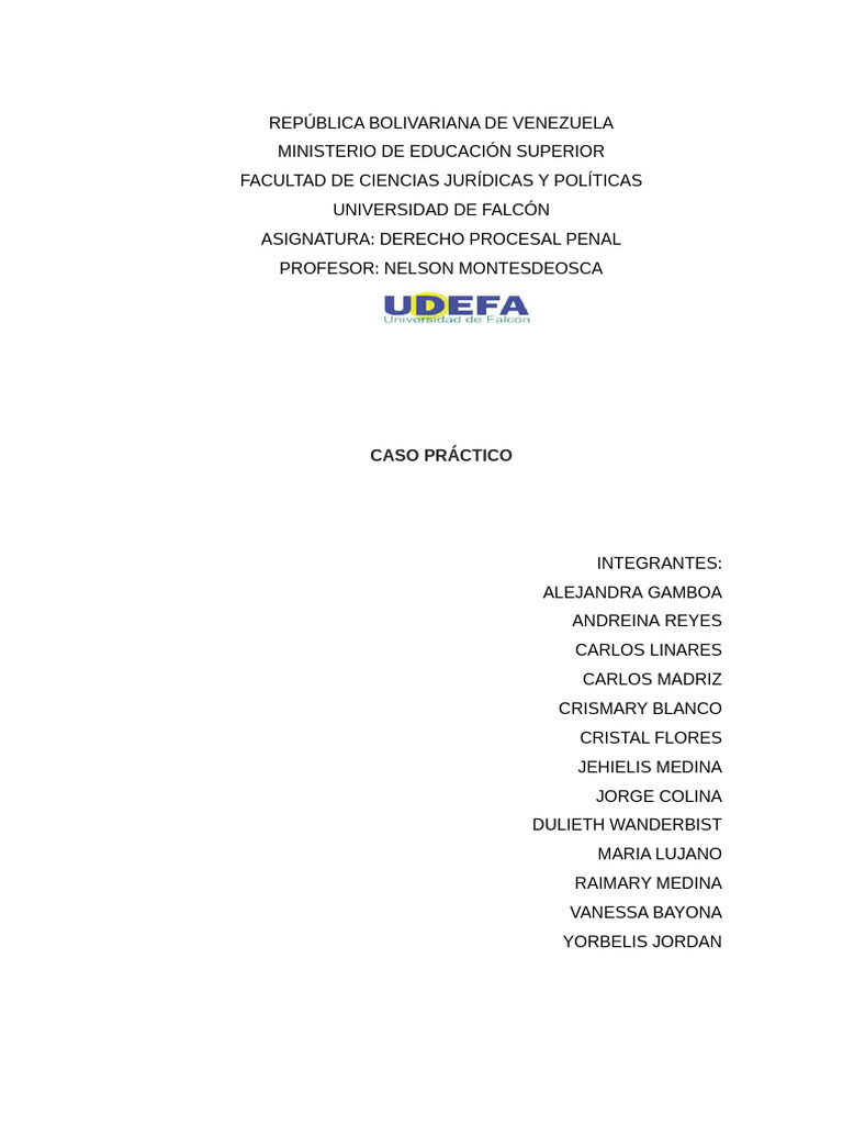 Caso Práctico de Procesal Penal | PDF | Robo | Castigos
