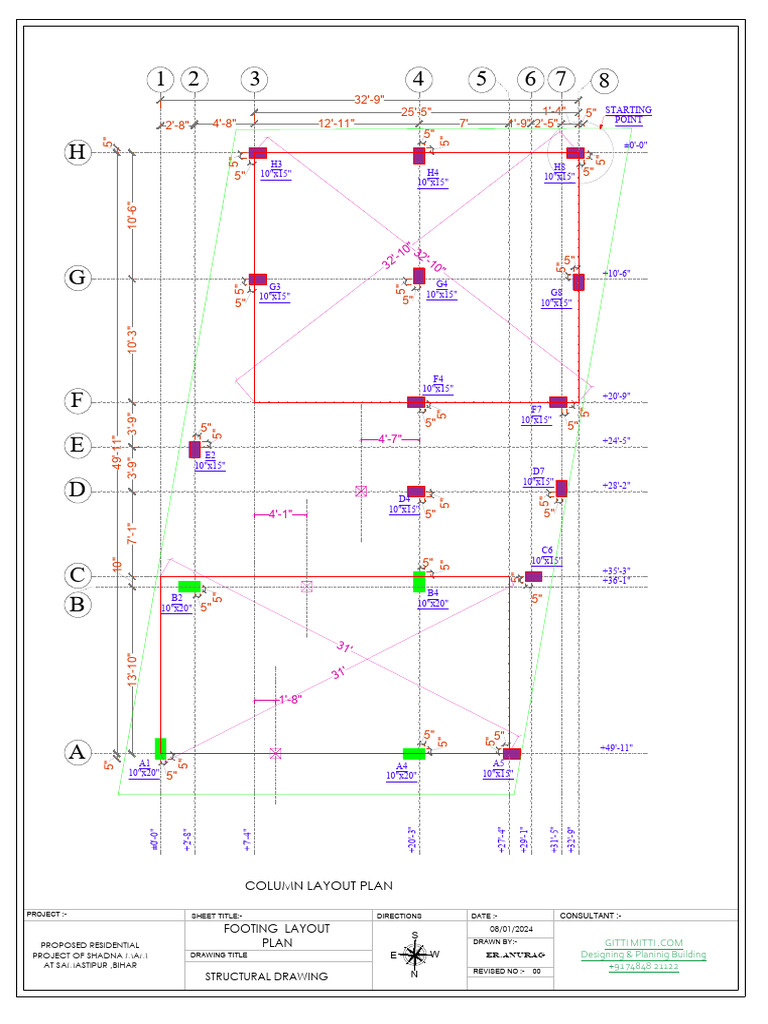 ST 01 Column Layout Plan of Shadna Mam Samastipur DT-08-01-2025 | PDF | Chess | Chess Theory