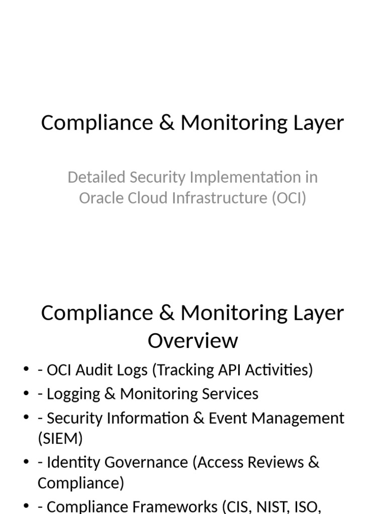 OCI Compliance & Monitoring Overview | PDF